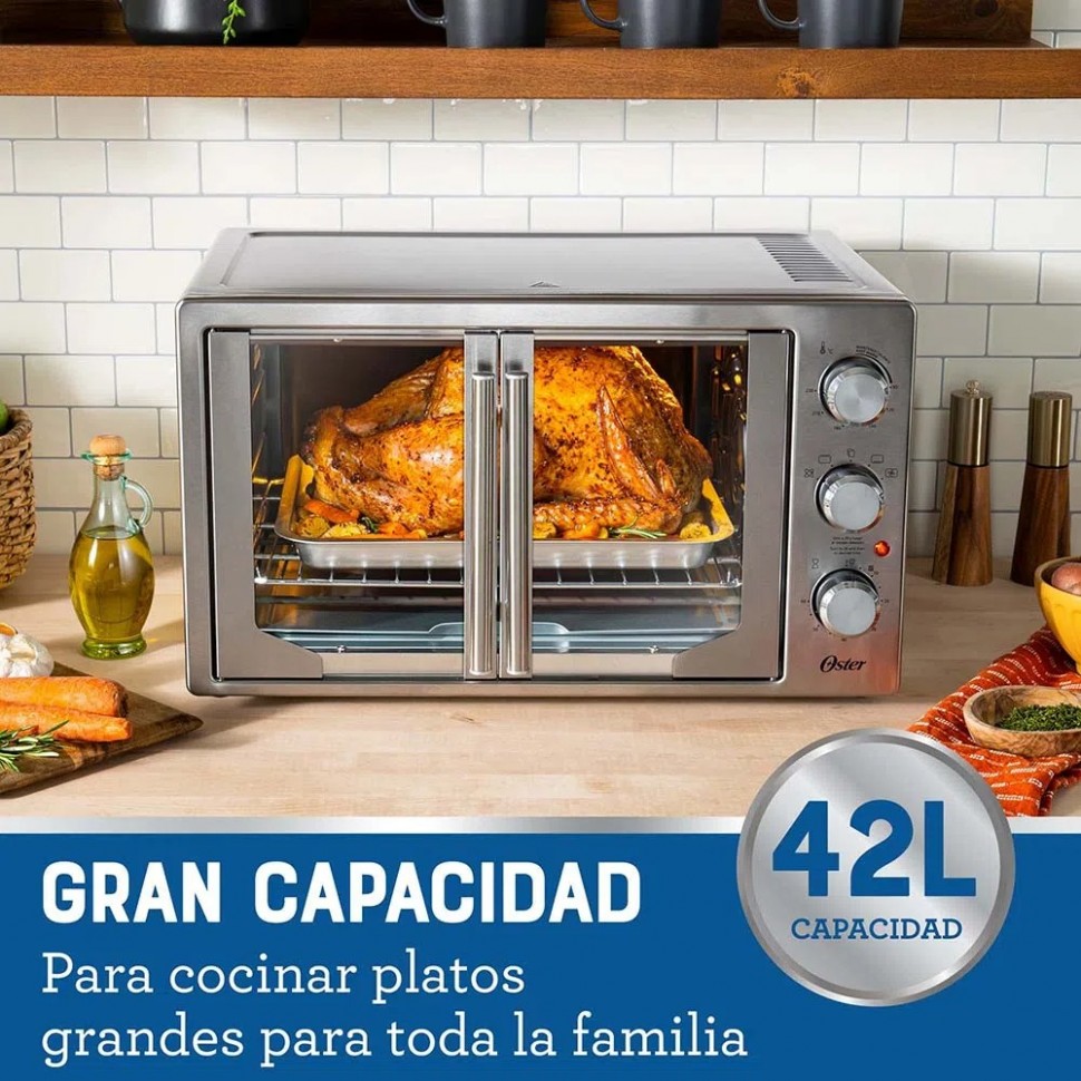 Horno Freidora de Aire Puertas Francesas 42lt Oster