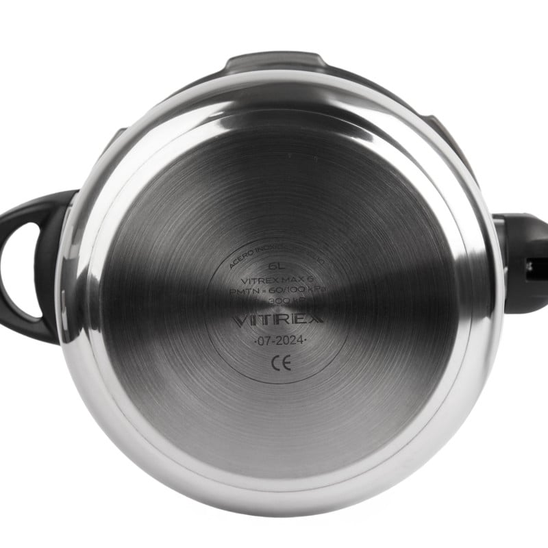 Olla a Presión 6 lt Acero Inoxidable Vitrex|Cyber El Volcán